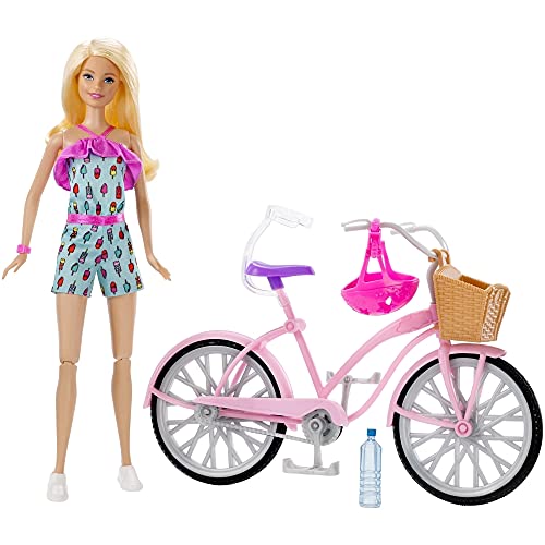 Barbie FTV96 β Doll with Bicycle and Accessories, Dolls and Doll Accessories from 3 Years