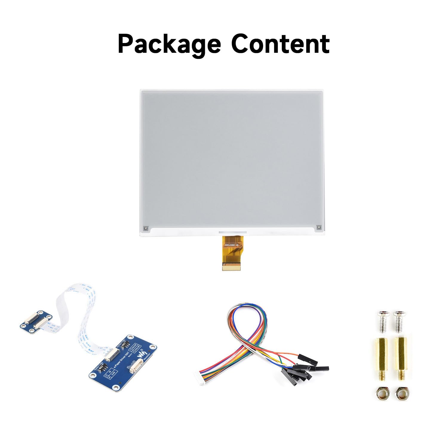 waveshare 5.83inch E-Paper E-Ink Display HAT Compatible with Raspberry Pi 4B/3B+/3B/2B/B+/A+/Zero/Zero W/WH/Zero 2W Series Boards 648×480 Pixels Black/White Dual-Color SPI Interface