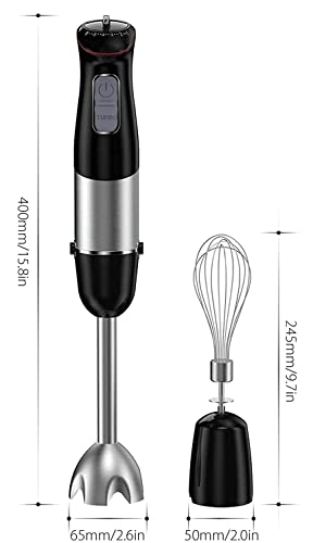Aibesy Hand Blender Electric,Handheld Immersion Blender,Stick Blender with 6 Adjustable Speeds and Turbo Function,500W 2-in-1 Hand Blender with Whisk