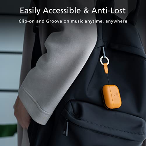 Alto Case for AirPods Pro 2 with Keychain, Italian Leather Case Cover Compatible AirPods Pro 2nd Generation 2022 Women Men Protective Hard Shell Supports Wireless Charging Front LED Visible (Brown)