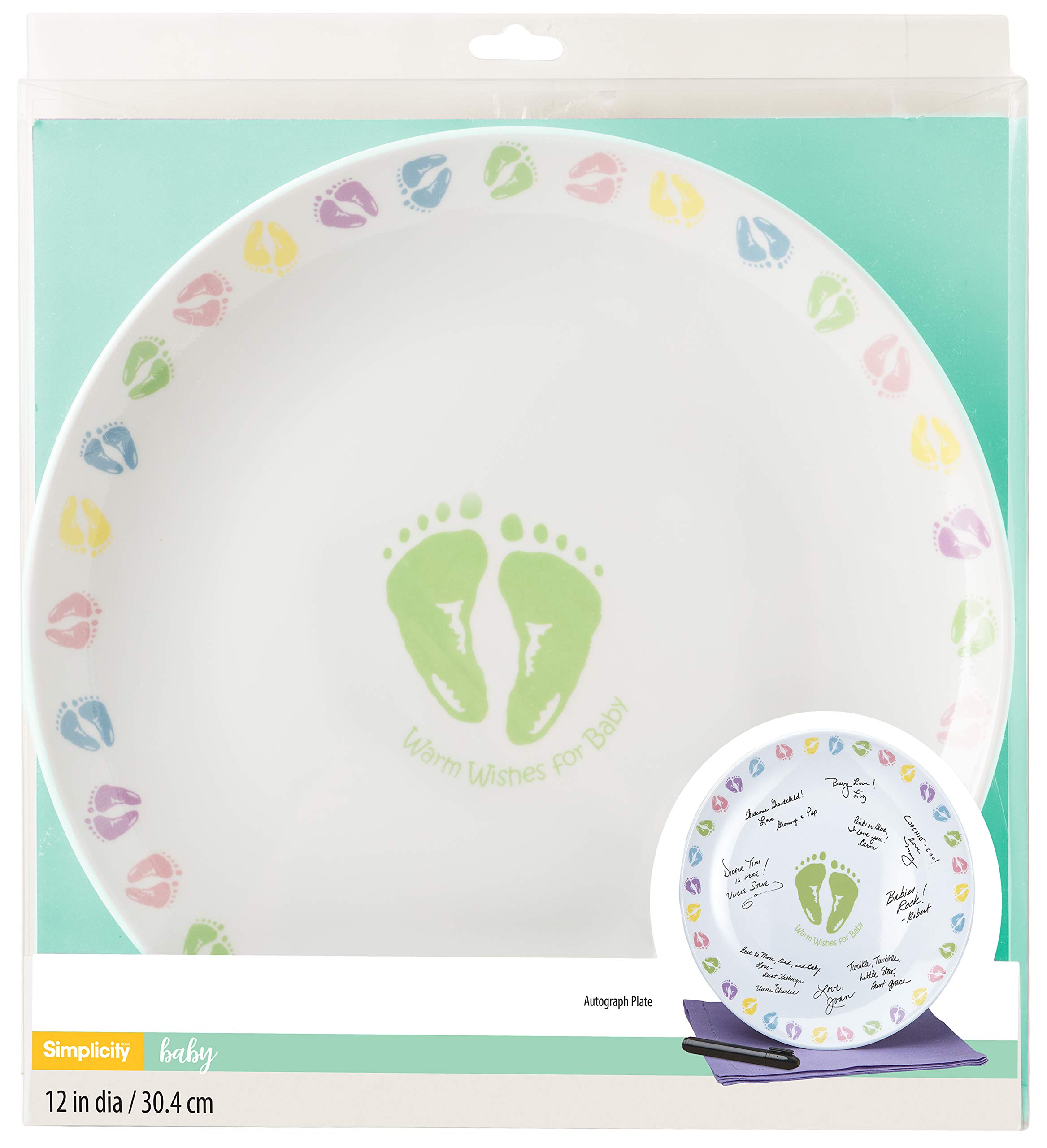 Simplicity 'Warm Wishes for Baby' Baby Shower Autograph Plate, 12'' D