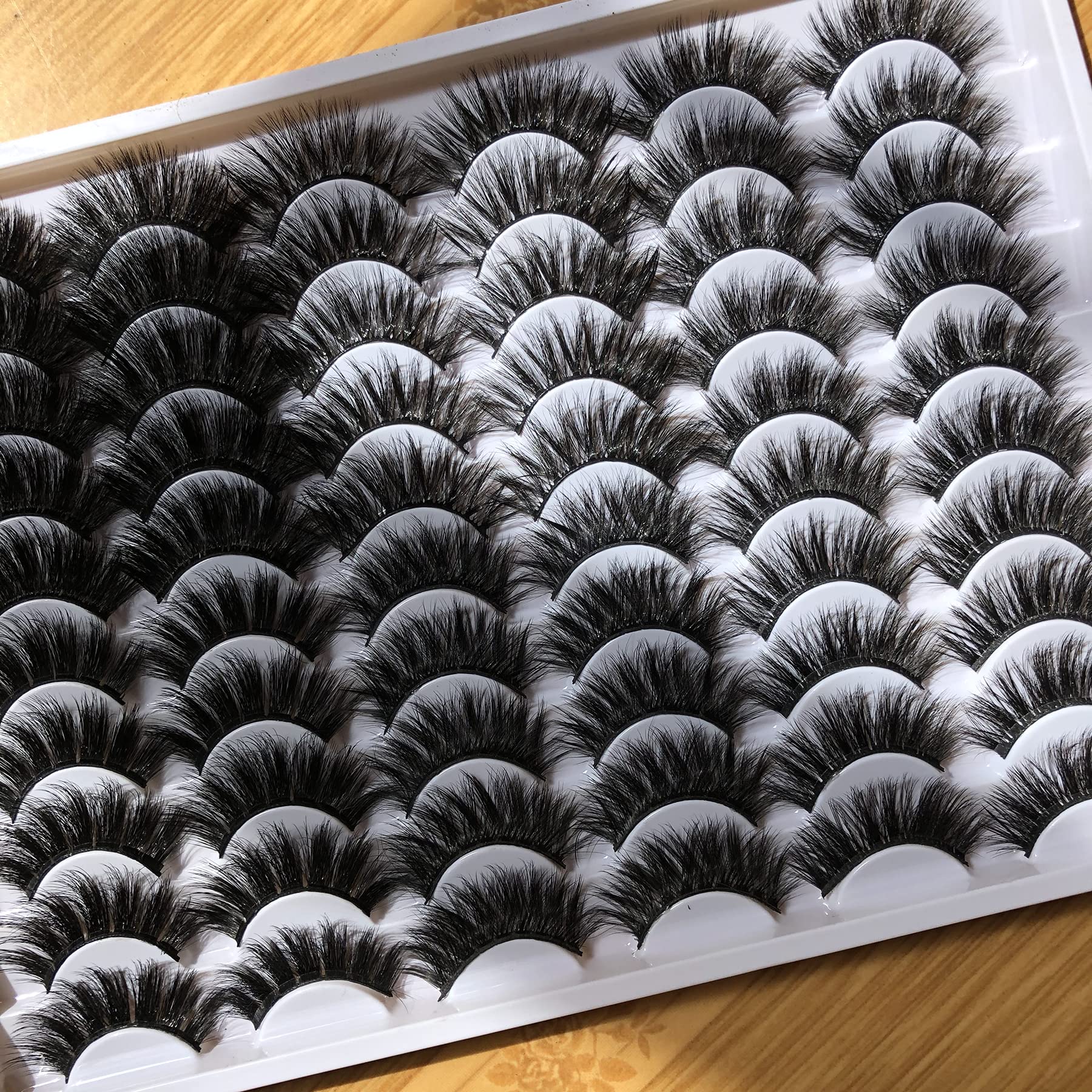 Gmagictobo False Eyelashes Fluffy 30 Pairs Pack Faux Mink Lashes 20MM Long Dramatic 6 Styles Mixed 5D Medium Volume Thick Fake Eyelashes Soft Crossed Makeup Eye Lashes