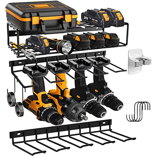 ITurnGlow Garage Power Tool Organizer and Storage, Drill Holder Wall Mount Storage Racks Tool Holder for Cordless Drill, Heavy Duty Floating Tool Shelf ,Perfect for Father's Day Gifts(3 Pack )