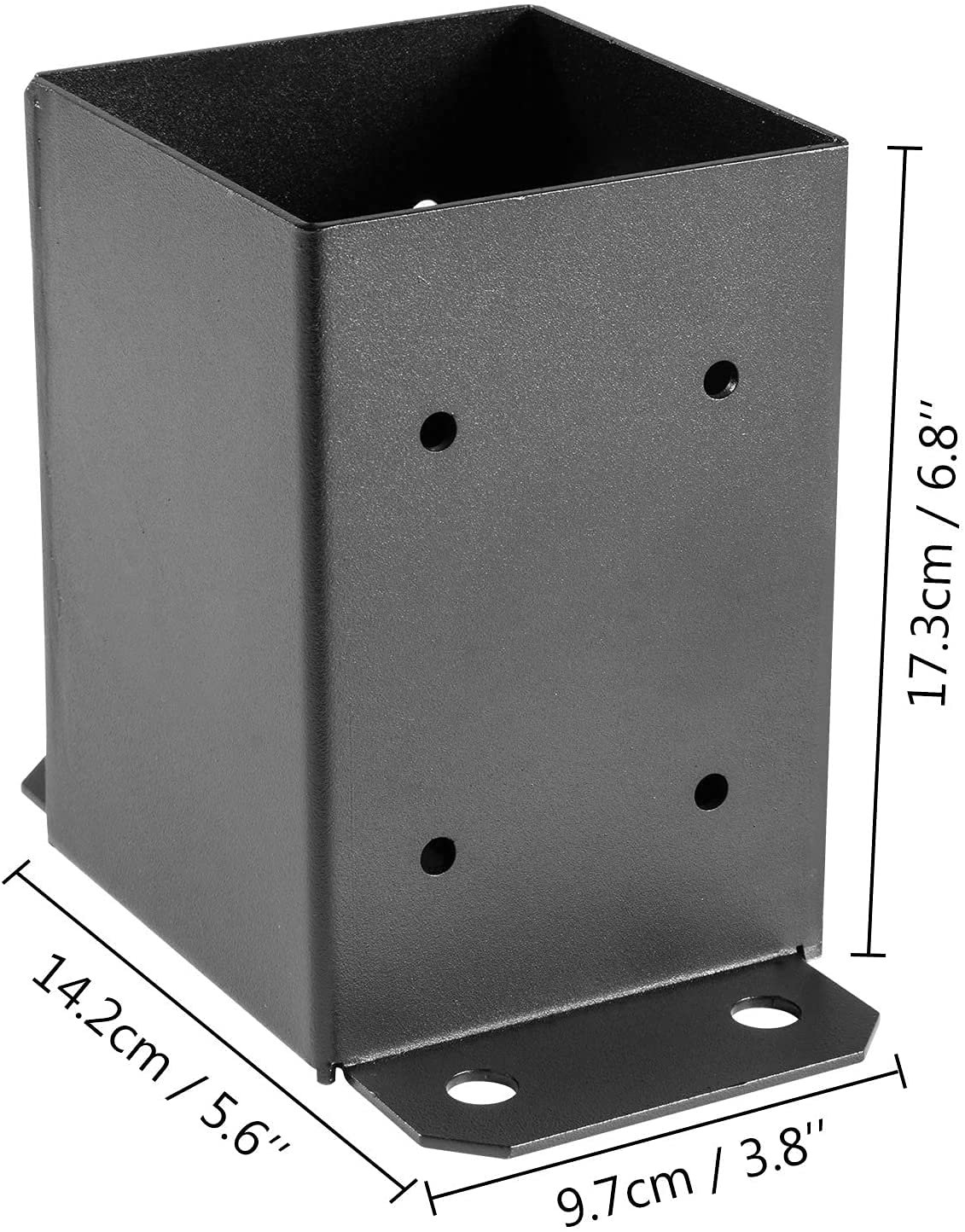 3 PCs Post Base, Deck Post Base 3.6 x 3.6 inch, Post Bracket 2.5 lbs Fence Post Anchor Black Powder-Coated Deck Post Base with Thick Steel for Deck Supports Porch Railing Post Holders