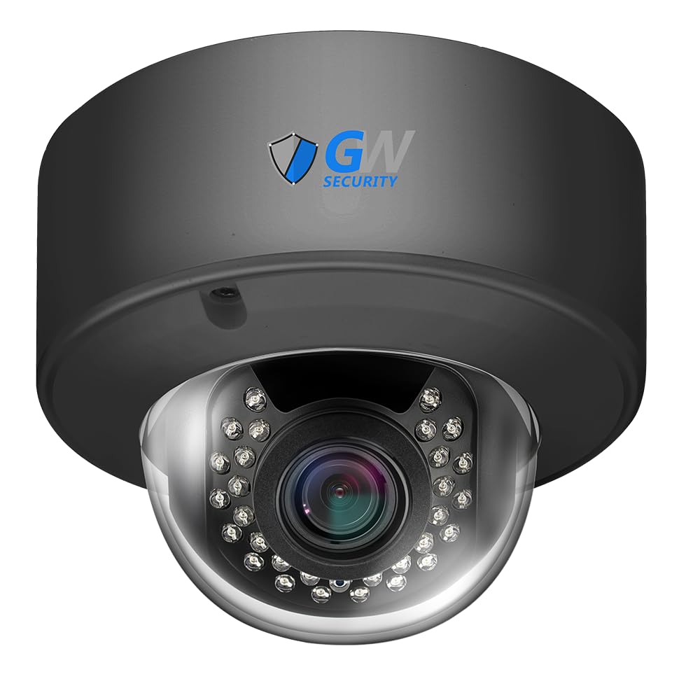 GW Security AutoFocus IP Camera System, 8 Channel H.265 4K NVR, (8) 5MP 1920P Dome POE Microphone Security Camera 4X Optical Motorized Zoom Outdoor Indoor Security System, AI Human Detection