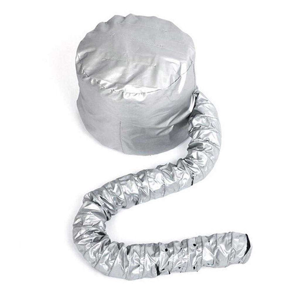 Portable Soft Bonnet Hood Hair Drying Cap Hat Blow Hair Dryer Attachment (Silver)