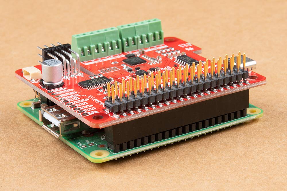 SparkFun Auto pHAT Compatible with Raspberry Pi Google Coral NVIDIA Jetson and More All in One Robotics Package Quickly add functionality to Single-Board Computers Drive 2 Small DC Motors & 4 servos