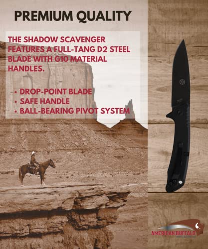 ABKT Shadow Scavanger Ball Bearing Folding Knife - Black