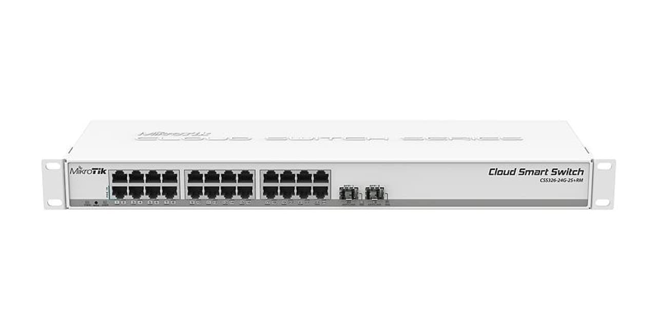 Mikrotik CSS326-24G-2S+RM 24-Port gigabit Managed Switch with Two SFP+ Ports, PoE, Cloud Smart Switch, SwOS Powered