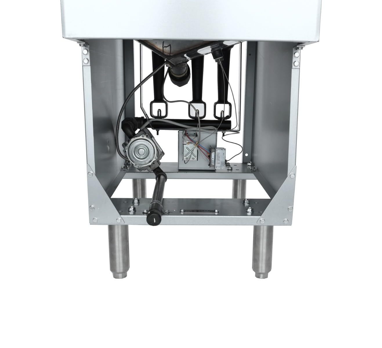 EMPURA 40 lb Freestanding Floor Natural Gas Fryer | Deep Frying with (2) Removable Baskets and (3) Cast-Iron Vertical Burner Tubes for Kitchen Restaurant | 46.50"H x 15.5"W x 30.32"D, Stainless Steel