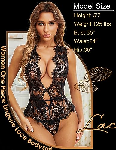Avidlove Women One Piece Lingerie Lace Bodysuit Deep V Teddy Mini Babydoll Fairy Costumes