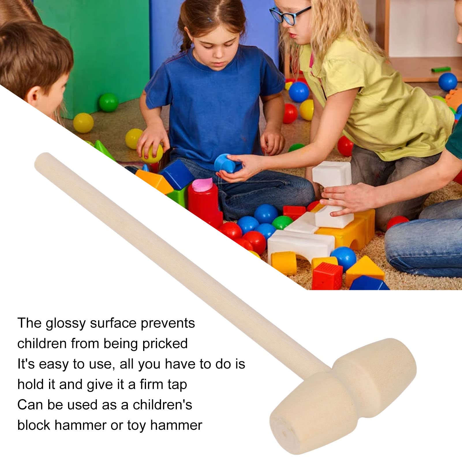 30 pcs Mini Wooden Hammer Kids Toys,Small Unfinished Hammer Toy DIY Painting Beating Hammer Toy Educational Wooden Tools for Smashing Cakes