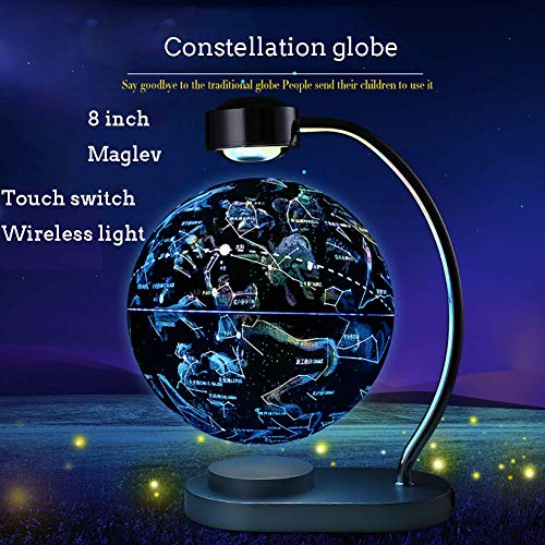 8" Illuminated World Globe, USB 2 in 1 LED Desktop World Globe, Interactive Earth Globe with World Map and Constellation View Fit for Kids Adults, Ideal Educational Geogr