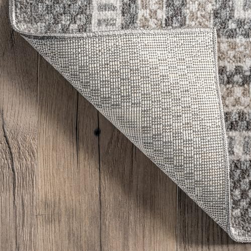 nuLOOM Anya Machine Washable Casual Border Area Rug, 4x6, Grey