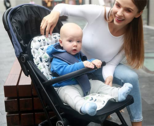 Baby Carriage Cushion, Universal Breathable Stroller Mat, Stroller Cushion for Strollers 100% Cotton, 34x78cm 1 Pack (Black Bear)