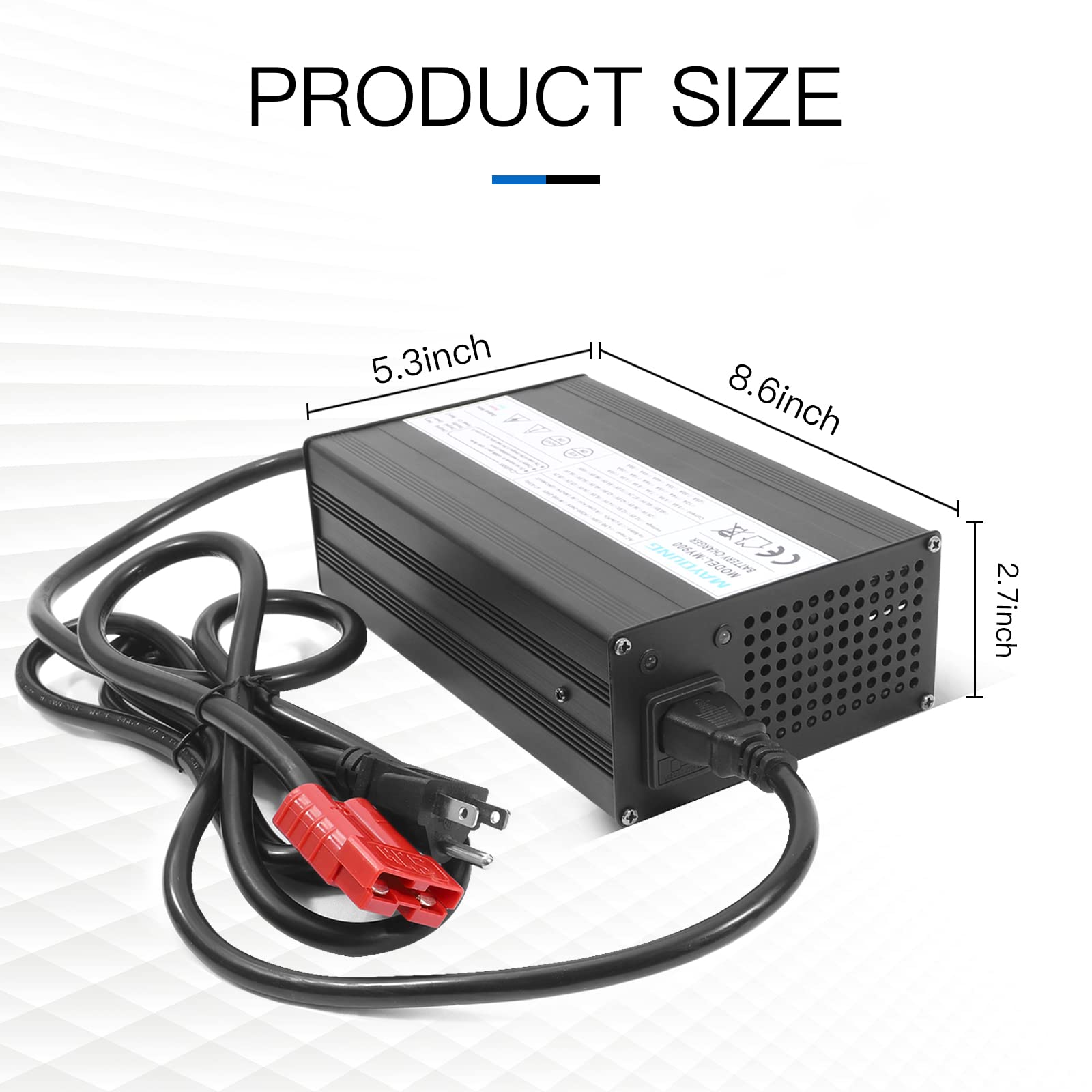 YEWY 14.6V 40A LiFePO4 Battery Charger for 4S 12.8V LiFePO4 Battery Pack Smart Charge Auto-Stop1