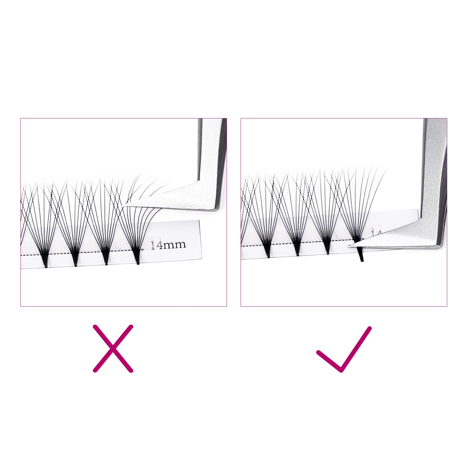 Lash Extension 10D 0.07 Premade Fans Eyelash Extensions D Curl Mix Tray Volume Short Stem (10D-0.07-D, 8-14mm Mix)