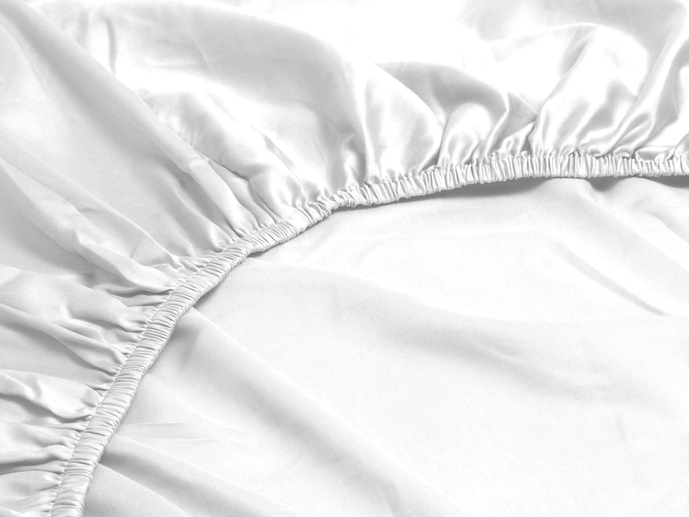 Linen and Towel 100% Organic Jersey Cotton Crib Fitted Sheet White Color Set of 2
