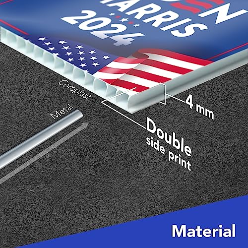 Biden Harris 2024 Yard Sign - 16x12 Coroplast Double Sided Biden for President Yard Sign - Joe Biden Lawn Sign - Biden Harris Sign for Yard, Window