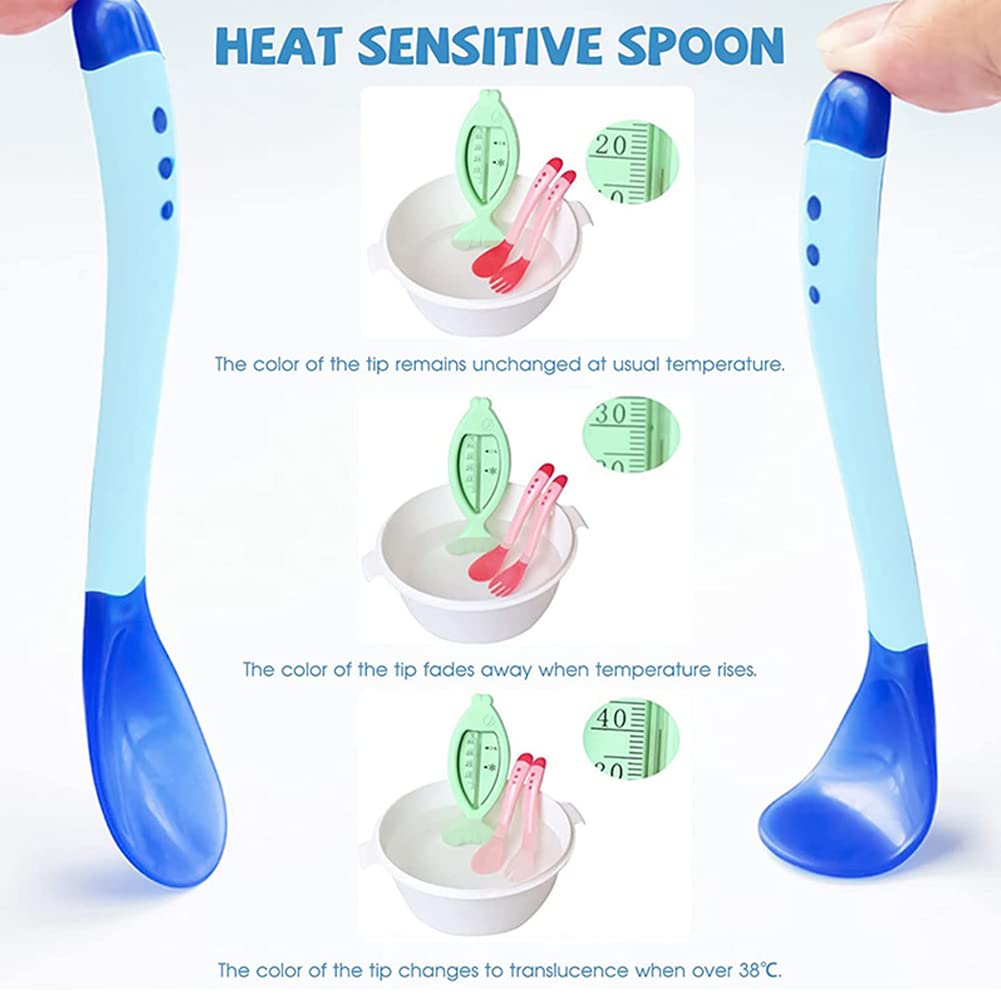 RyanLemon Baby Feeding Set, Silicone Baby Led Weaning Set, Suction Plate and Bowl, Pocket Bib, Spoon Fork, Toddler Flatware Set for Babies 6 Months+, Purple