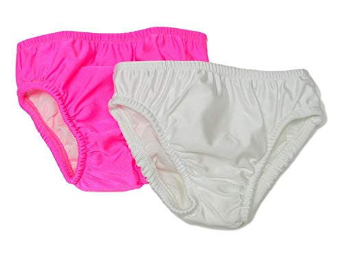 My Pool Pal Girls' 2 Pack Swim Diaper Cover, hot Pink/White, 24 Months