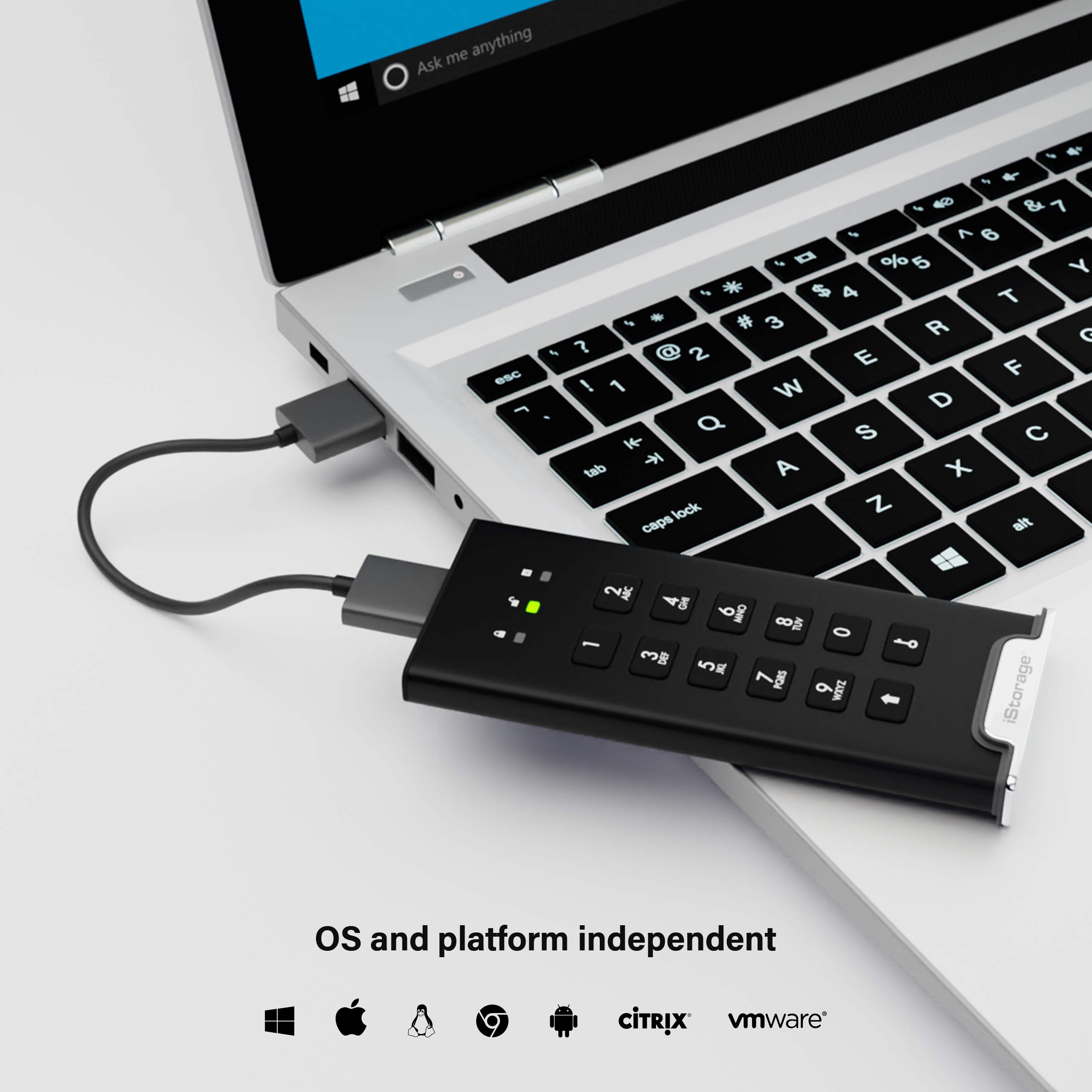 iStorage diskAshur M2 2TB | PIN authenticated, hardware encrypted USB 3.2 Portable SSD | Ultra-Fast | FIPS Compliant | Rugged & Portable.
