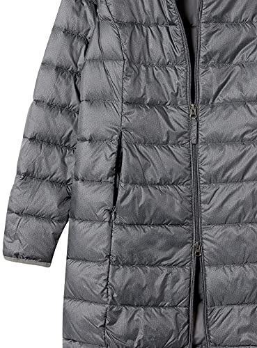 Amazon Essentials Women's Lightweight Water-Resistant Hooded Puffer Coat (Available in Plus Size), Charcoal Heather, XX-Large