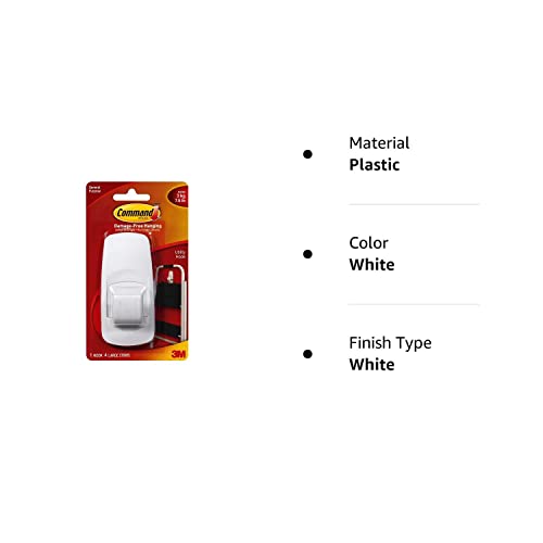 Command 17004-6_Value Jumbo Plastic Hook with Adhesive Strips, 6 Hooks, White