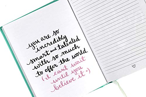 Eccolo Inspirational Quote Journal for Women, Hardcover Notebook, Faux Leather, Lay Flat Notebook, “She's Unstoppable”, Dayna Lee Collection (Mint, 5x7 Inches)