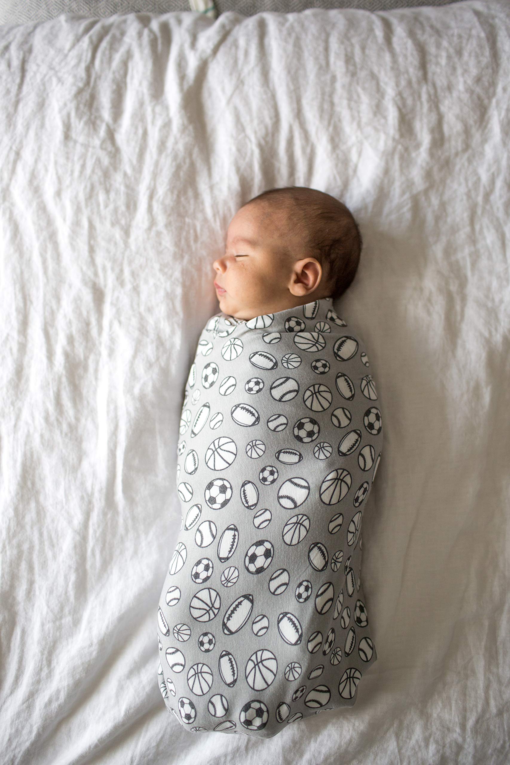 Large Premium Knit Baby Swaddle Receiving Blanket "Champ" by Copper Pearl