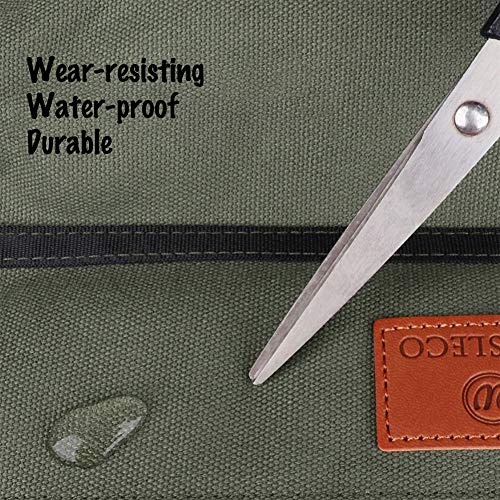 2Sonder Roll Tool Bag, Multi-Purpose Tool Roll Up Bag, 18.5”x11” Wrench Roll Pouch, Foldable Canvas Tool Pocket, Car First Aid Kit, Wrap Roll Storage Bag, Hanging Tool Zipper Case (Khaki)