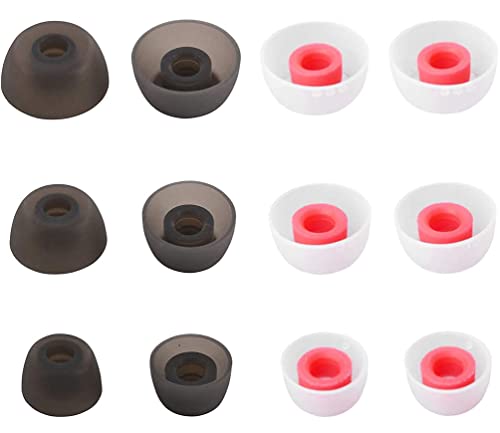ALXCD Ear Tips Compatible with Jabra Elite 65t 75t 7 Active 7 Pro Elite 3 Elite 4, S/M/L 3 Sizes 6 Pairs Soft Silicone Earbud Tips, Compatible with Jabra 65t 75t Elite 7 Elite 3 Elite 4, Gray/White