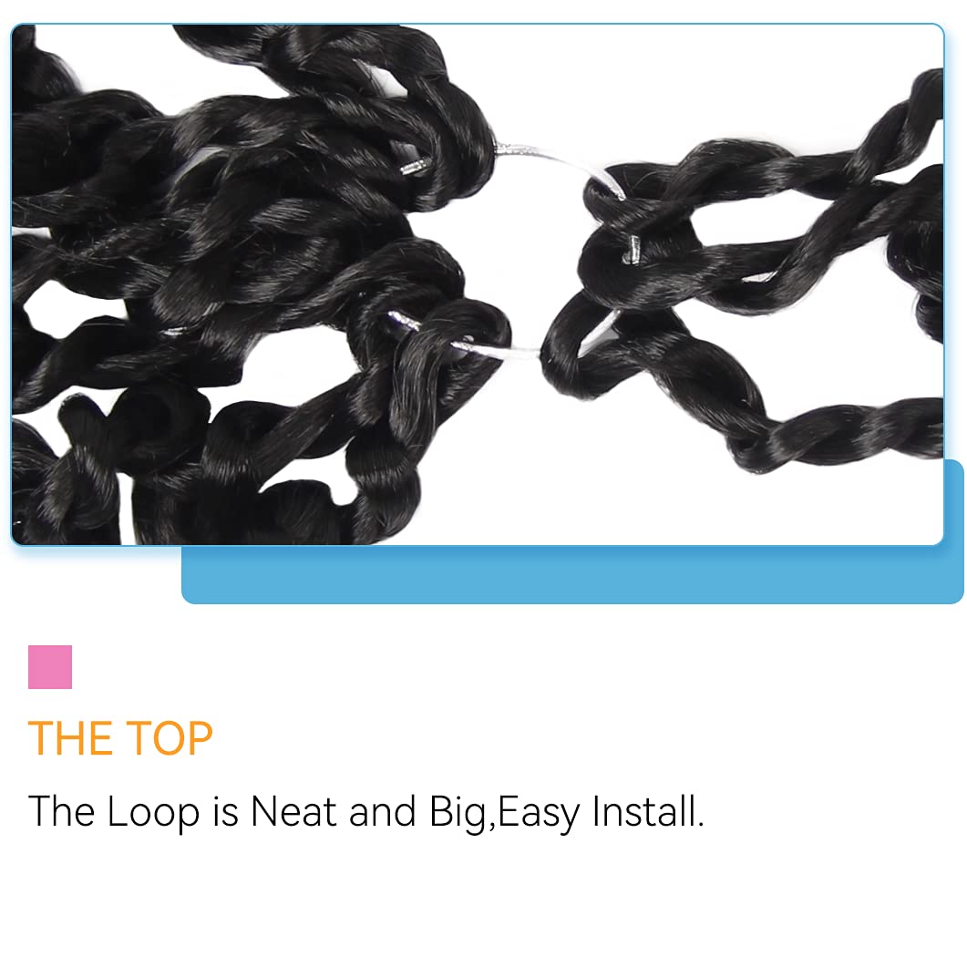 24 Inch Kai Twists Crochet Hair 8 Packs Pre-looped Mini Passion Twist Pre-twisted Long Soft Bohemian Twist Crochet Braids With Curly End (1B)