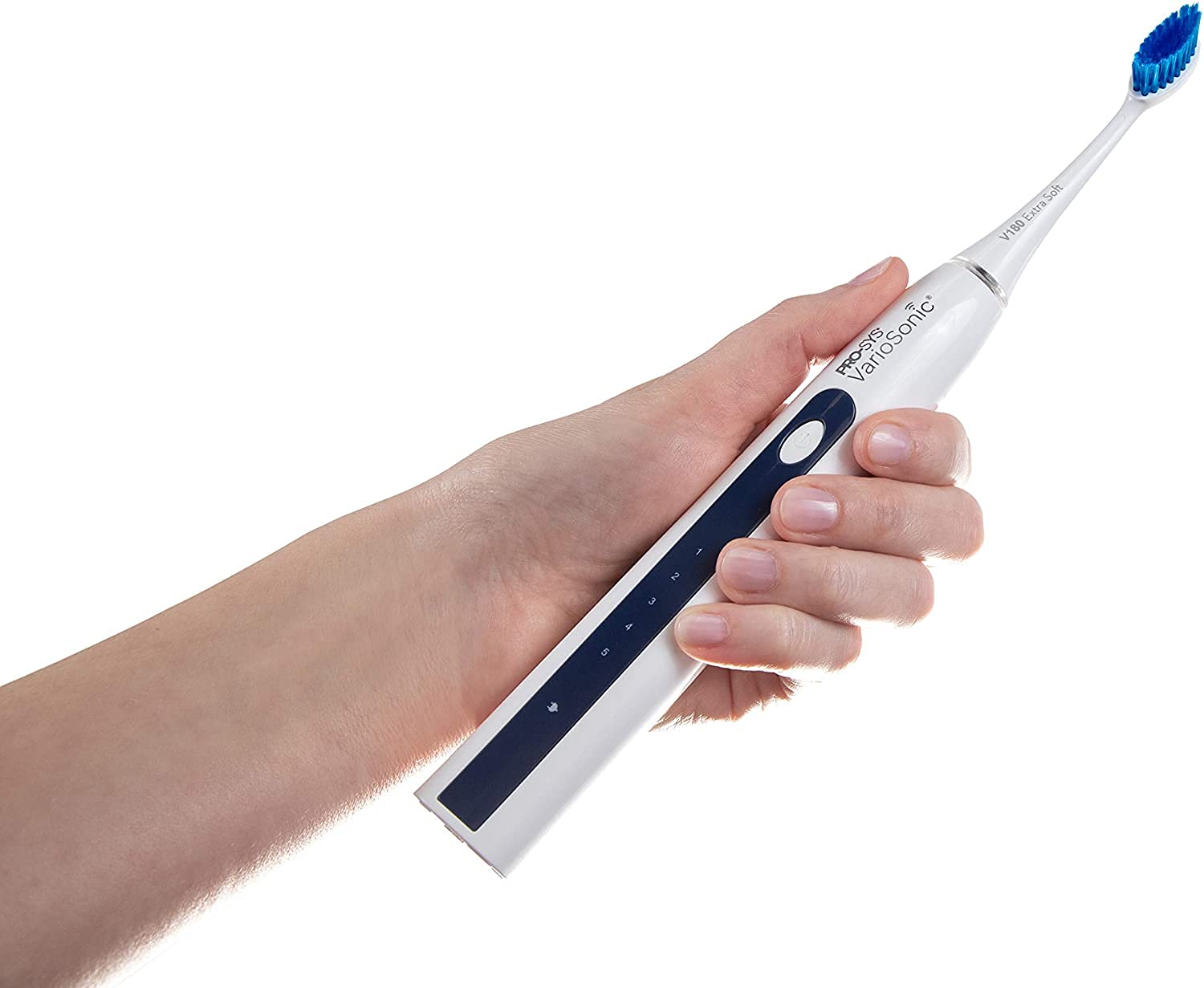 PRO-SYS VarioSonic Orthodontic for Braces, Dentures, Dental Implants Electric Toothbrush, Extra Soft Replacement Dupont Brush Heads, Rechargeable Power ADA Accepted Smart Sonic Toothbrush with Timer