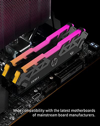 HP V8 RGB RAM 16GB Kit (8GBx2) DDR4 3000MHz CL16 1.35V Desktop Computer LED Memory - 8MG00AA#ABC