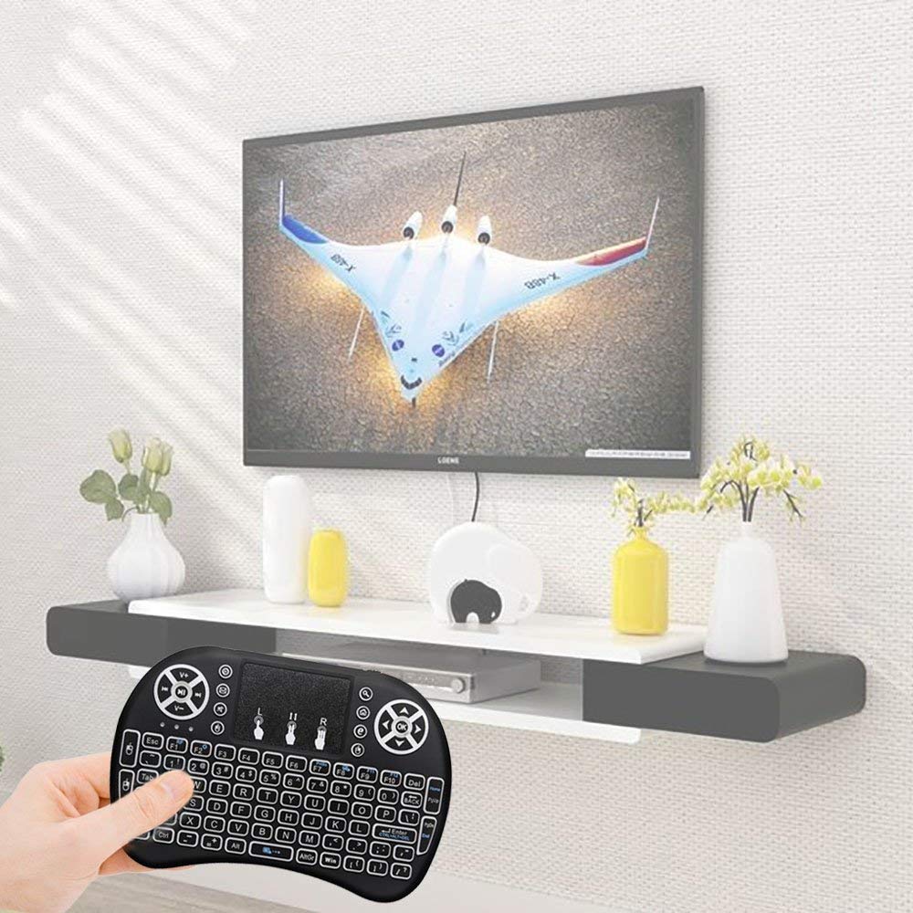 BIFANS 2.4G Mini Wireless Keyboard with Touchpad Mouse, Upgraded Multi Backlit, Portable Wireless Keyboard with USB Receiver Remote Control for Android Smart TV Box Pad Windows Mac