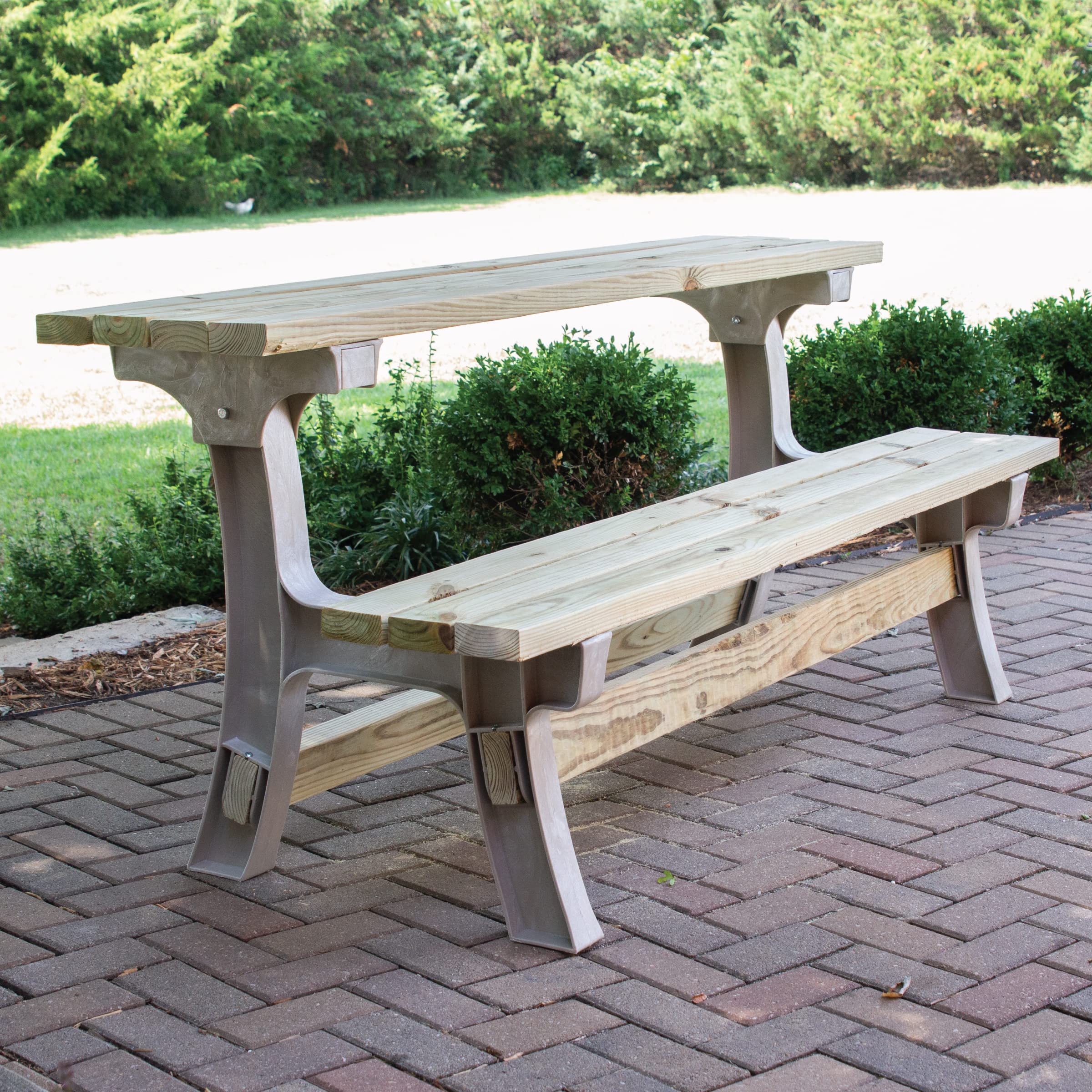 2x4basics 90110ONLMI 90110 Flip Top BenchTable, 6"D x 28.25"W x 34"H, Sand