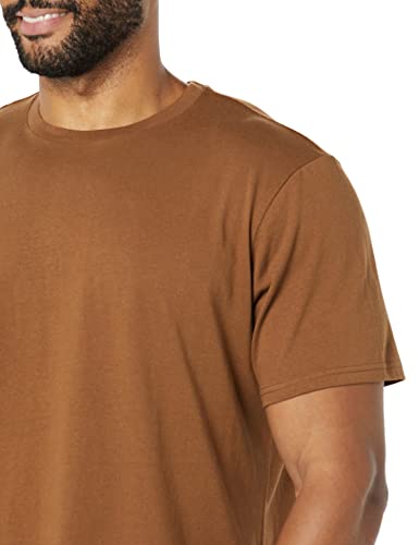 Amazon Essentials Men's Slim-Fit Short-Sleeve Crewneck T-Shirt, Pack of 2, Black/Brown, Medium