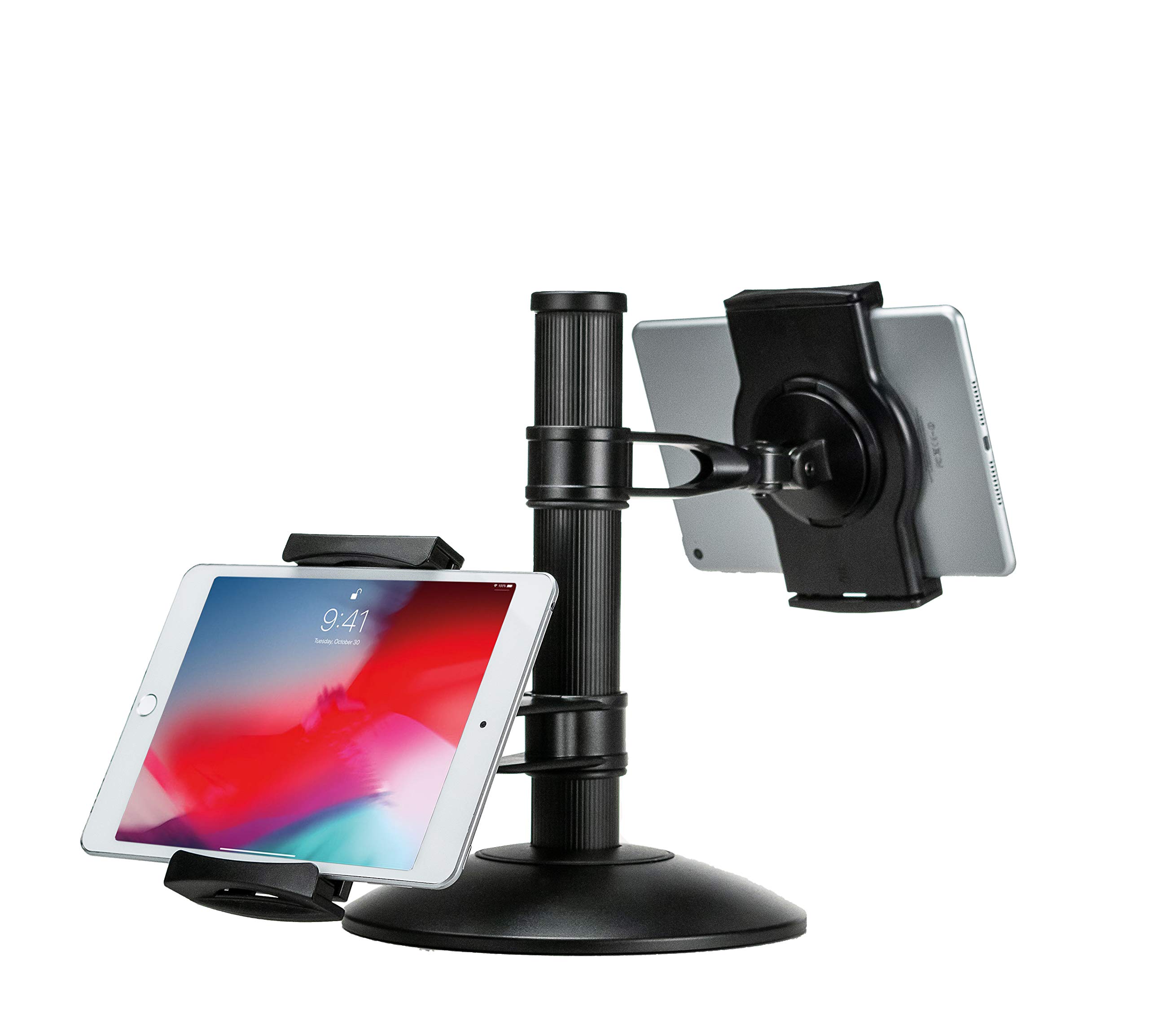 Dual Tablet Mount - CTA Quick-Connect Dual Tablet Mount with Height-Adjustable Arms for iPad Air 1-4, and Tablets up to 10” in Length (PAD-QC2M)