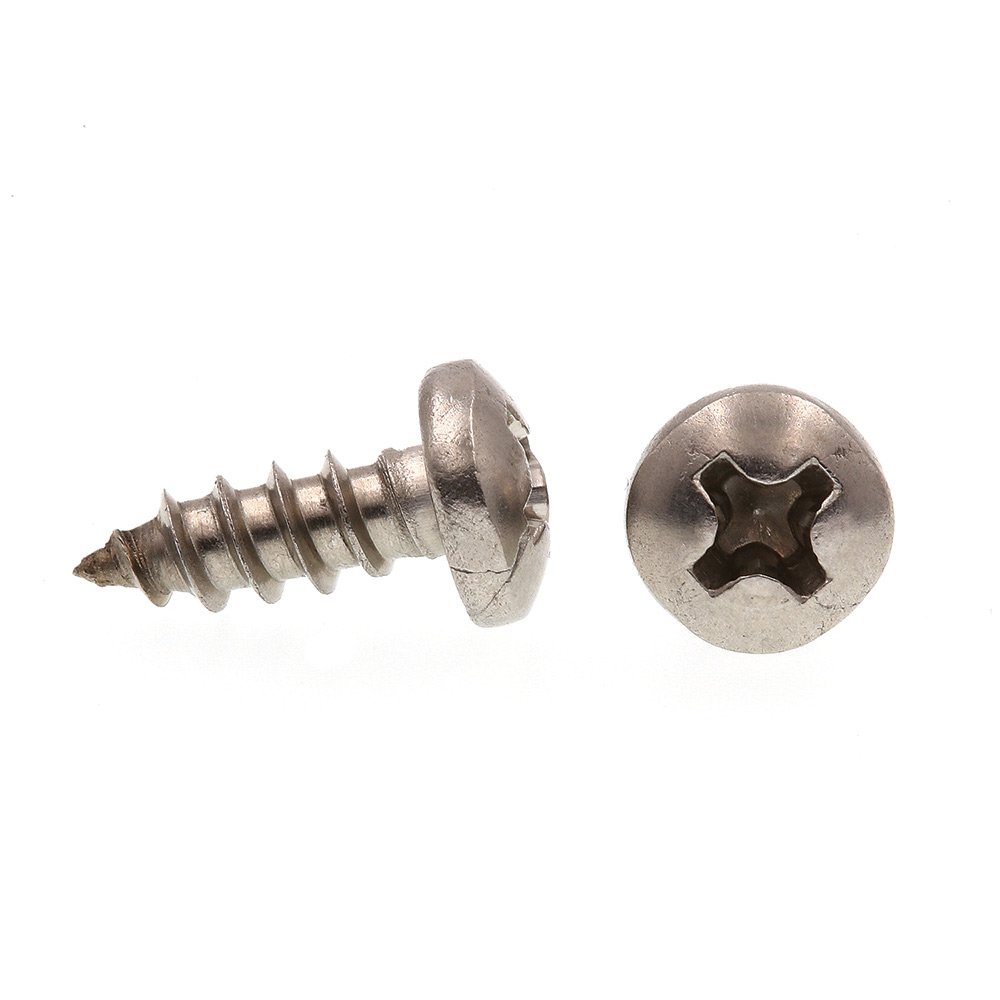 Prime-Line 9019151 Sheet Metal Screw, Self-Tapping, Pan Head Phillips, #6 X 3/8 in, Grade 18-8 Stainless Steel, Pack of 100