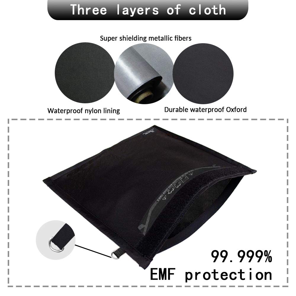 Farday Bag,Signal Isolation Bag,Shield Your Phone/ipad from Hacking,Tracking,and EM Protection Radiation with This Pouch -Shields NFC/WiFi/Bluetooth for Phones,Key Fobs and Credit Card (9.8"X11")