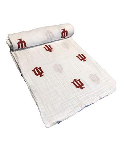 Three Little Anchors Indiana University Muslin Swaddle Blanket 47x47in
