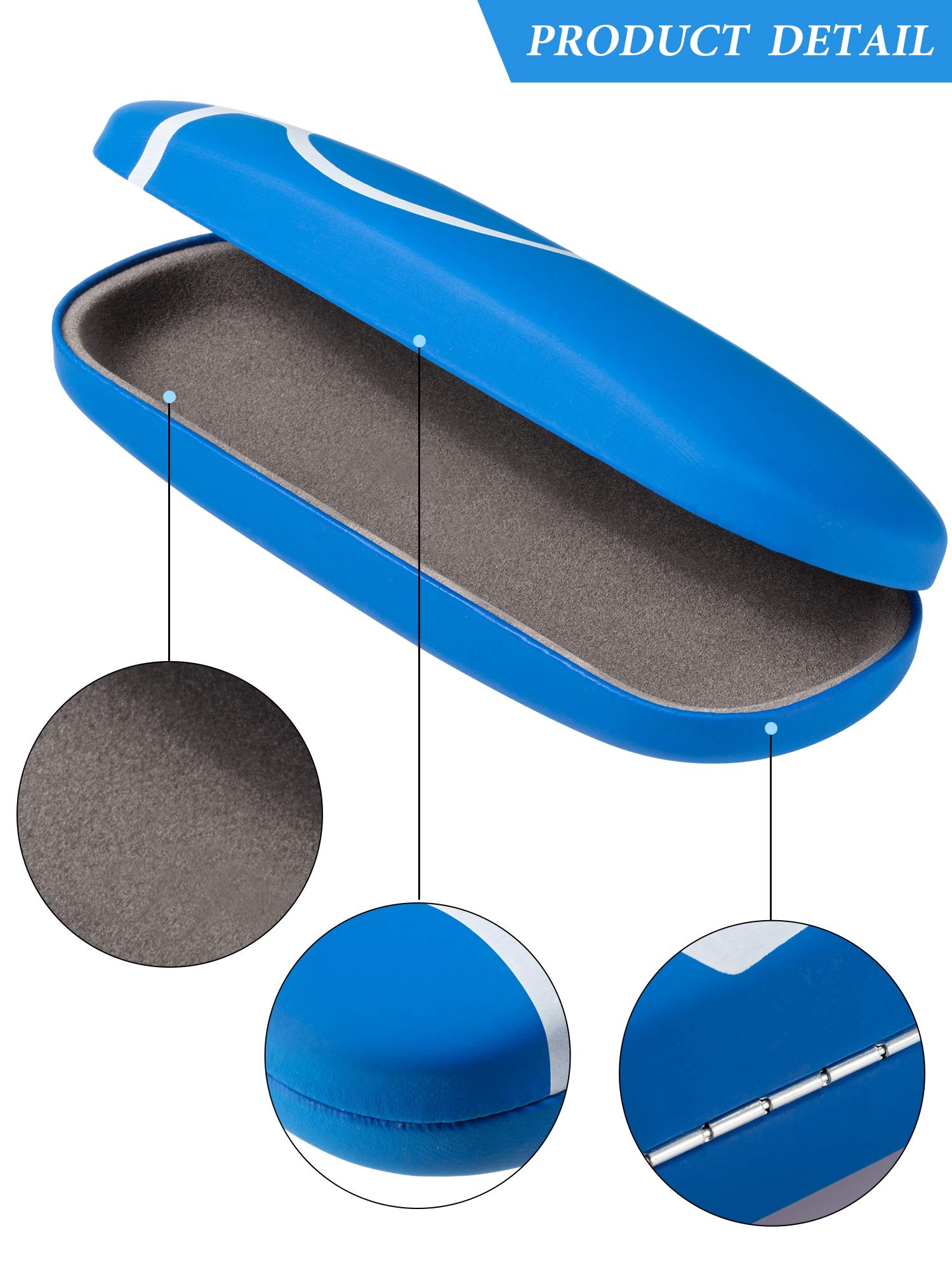 3 Pieces Hard Shell Clamshell Eyeglasses Case Protective Sunglasses Case Portable Glasses Protection Case with 3 Pieces Glasses Cloth