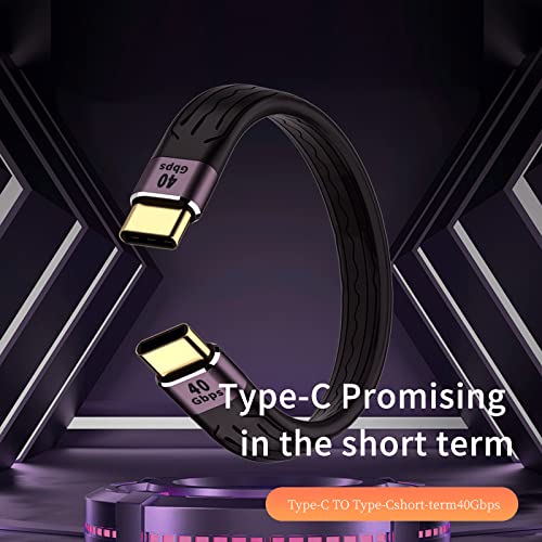 APEXSUN Short USB C Cable,USB C to C 0.4 Ft Flexible Cable Support Thunderbolt 4/3,USB4, PD 100W Quick Charge,8K Video,40Gbps Data Transfer for External SSD, EGPU, Docking,MacBook,Phone,PowerBank