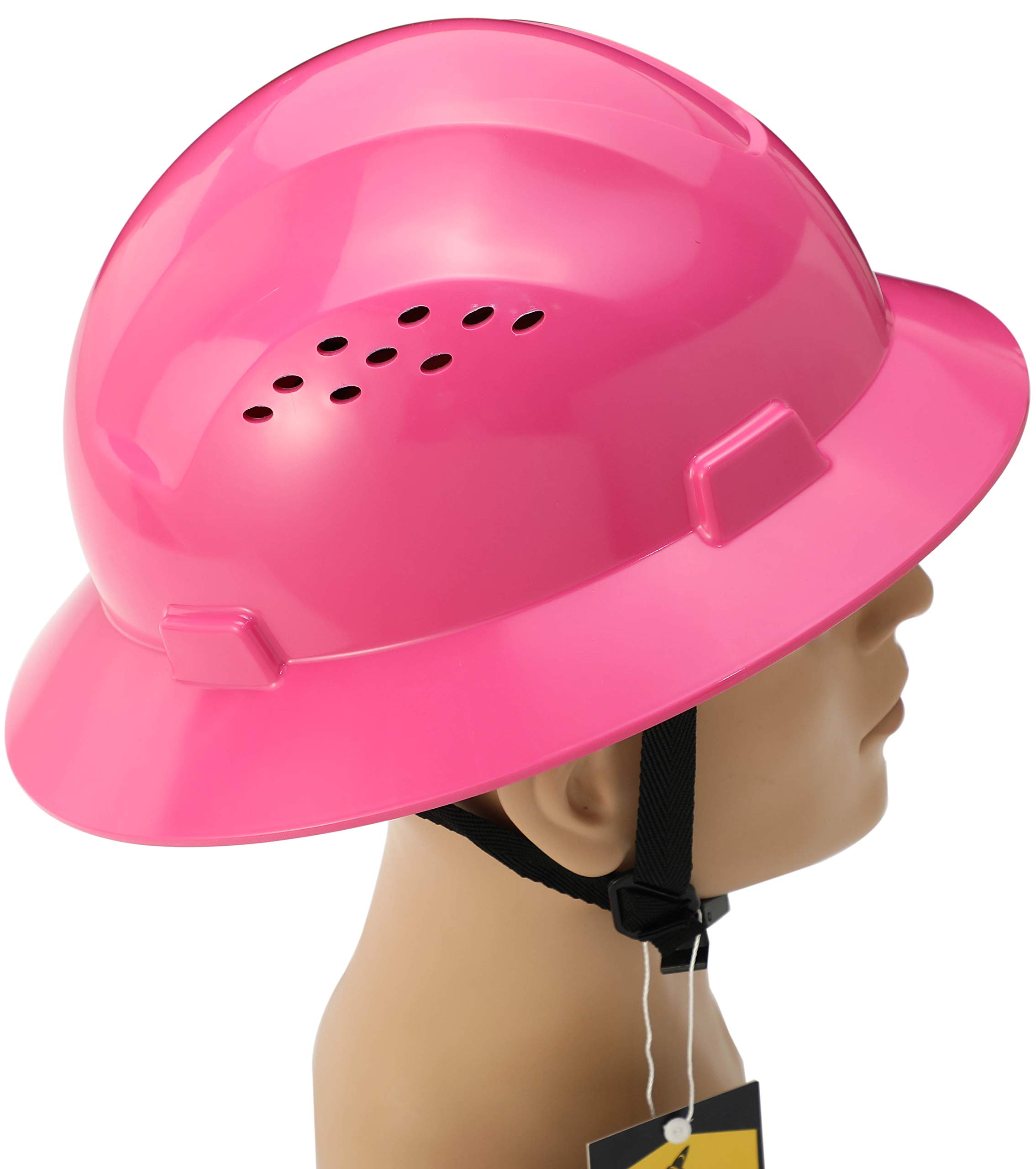 Noa Store HDPE Pink Full Brim Hard Hat with Fas-trac Suspension