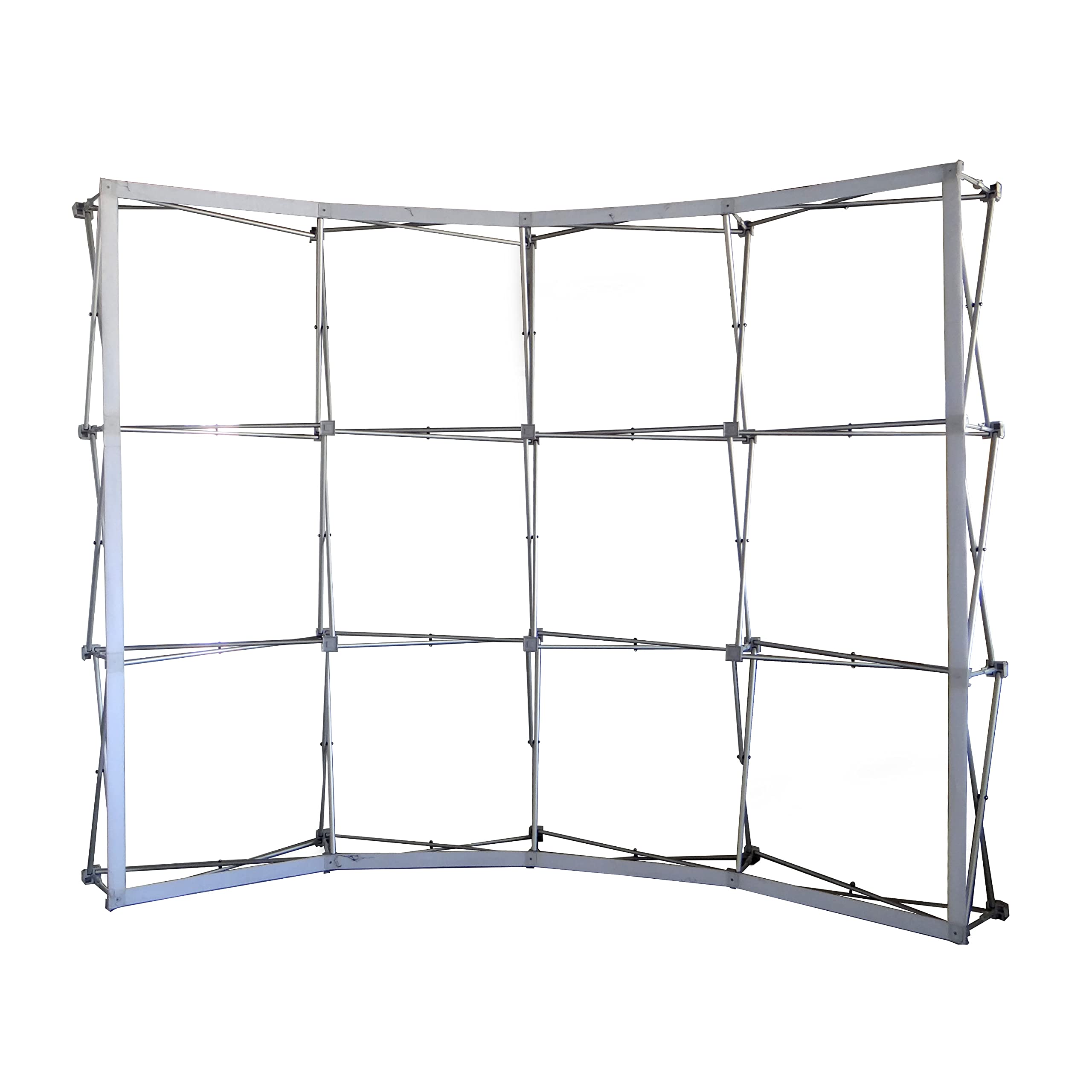 BannerBuzz, Fabric Pop Up Curved Display, Graphic with Hardware, 230 GSM, Polyester Fabric, 17 mm Pole Diameter, 1.4 mm Thick Pole, 1440 DPI Dye Sublimation Printing (10' x 8')