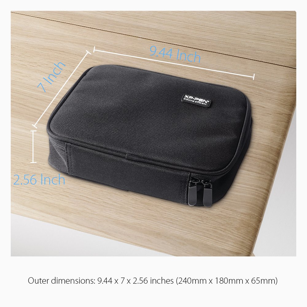 XPPen Travel Cable Case Drawing Tablet Pen Displays Accessories Organizer Accessories Travel Carry Case (Black)