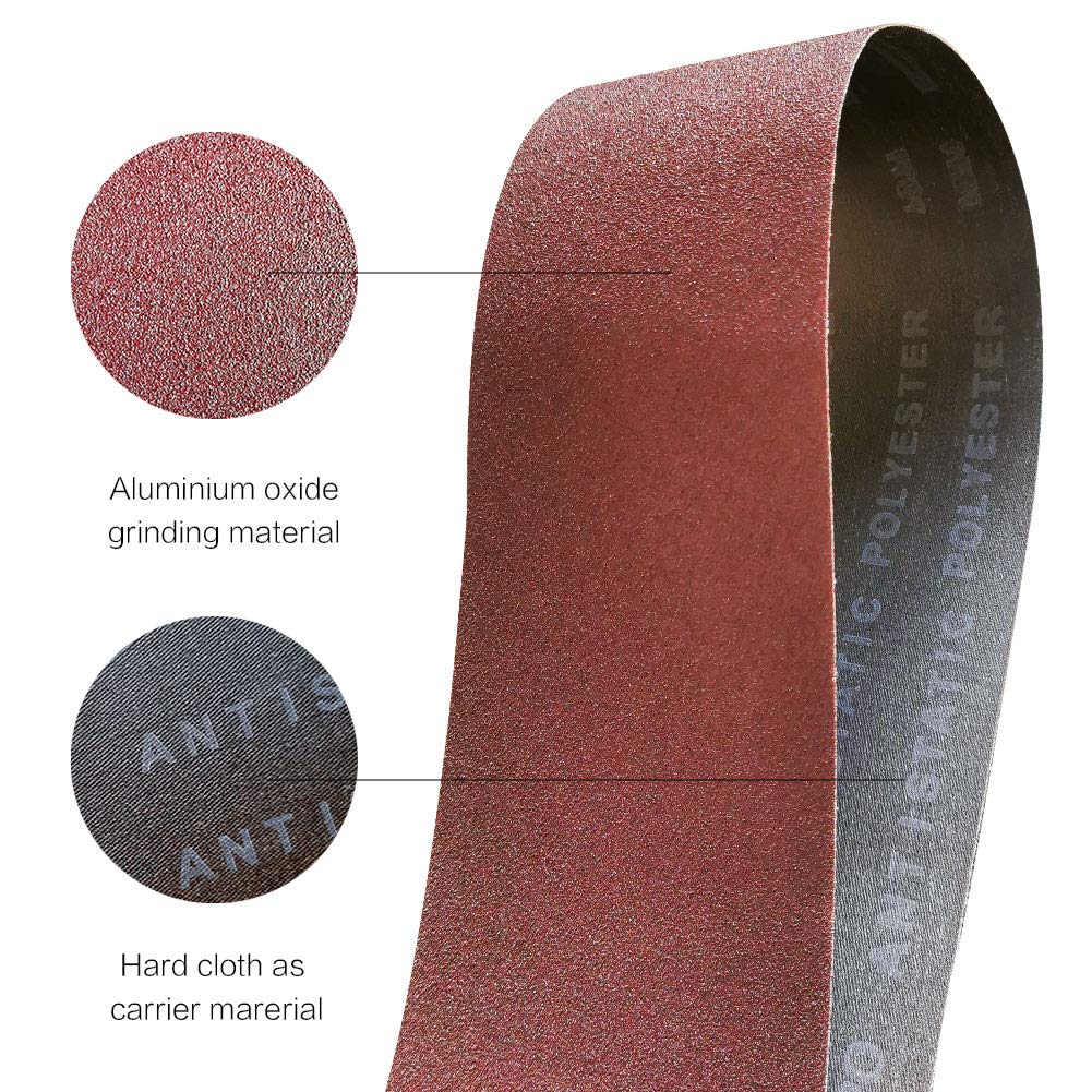 4 x 24 Inch 80 Grit Sanding Belt | Premium Aluminum Oxide Sanding Belt | Premium Sander Sandpaper β 12 Pack