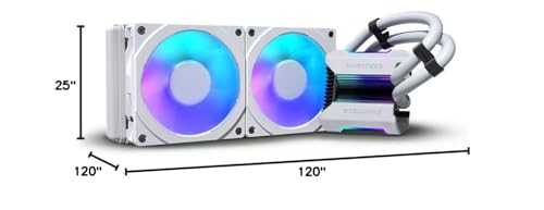 Phanteks (P-GO240MPH_DWT01) Glacier One 240MPH D-RGB AIO Liquid CPU Cooler, Infinity Mirror Pump Cap Design, 2X Silent 120mm MP PWM Fans, 2X D-RGB Halos Fan Frames, White
