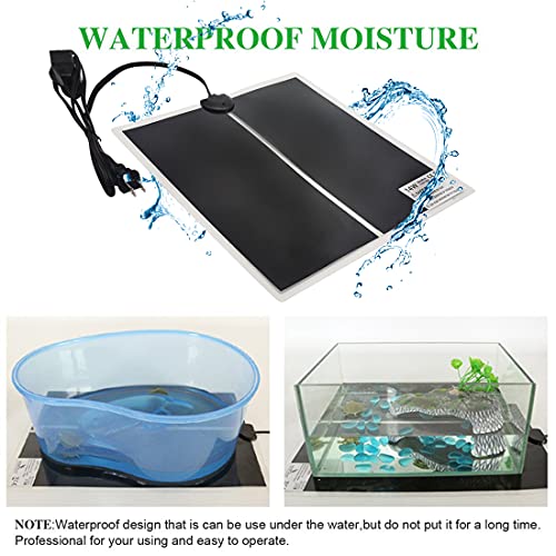 Hamiledyi 14W Reptile Heating Pad,Warmer with Temperature Adjustment Control Under Tank,Terrarium Heater Mat for Gecko,Turtle,Tortoise,Snakes,Lizard,11x11 in(2 Pcs)